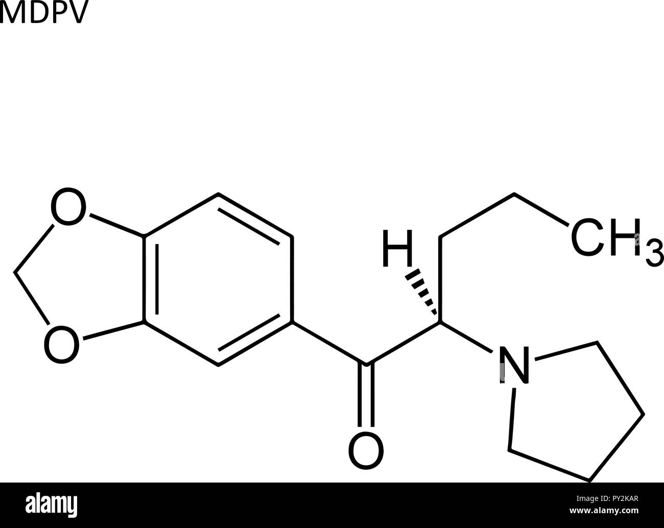 Skeletal formula. stimulant molecule Vector illustration Stock Vector ...