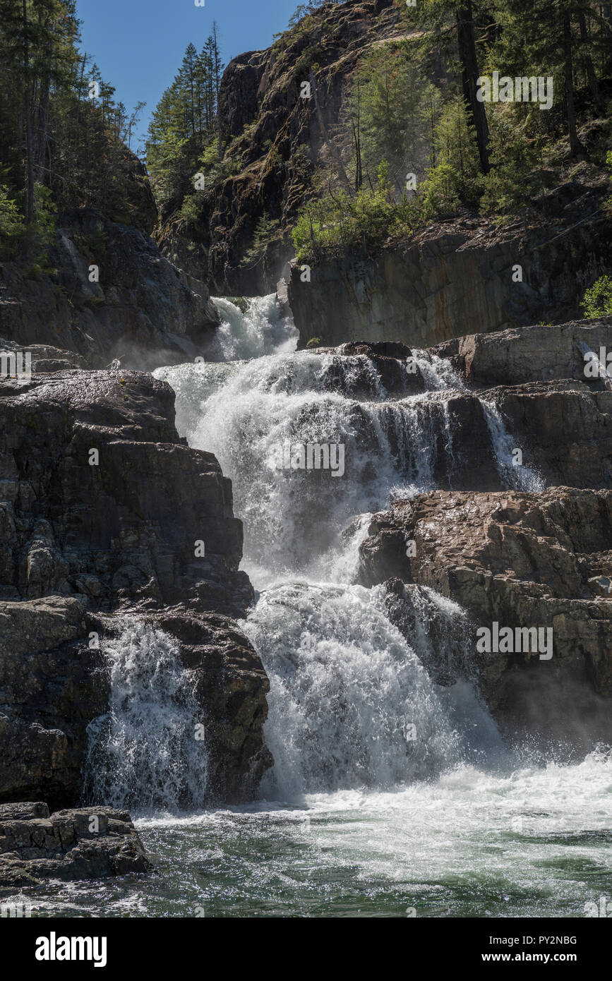 The Lower Myra Falls in Strathcona Provincial Park on Vancouver Island ...
