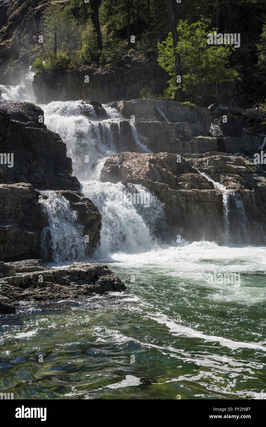 The Lower Myra Falls in Strathcona Provincial Park on Vancouver Island ...