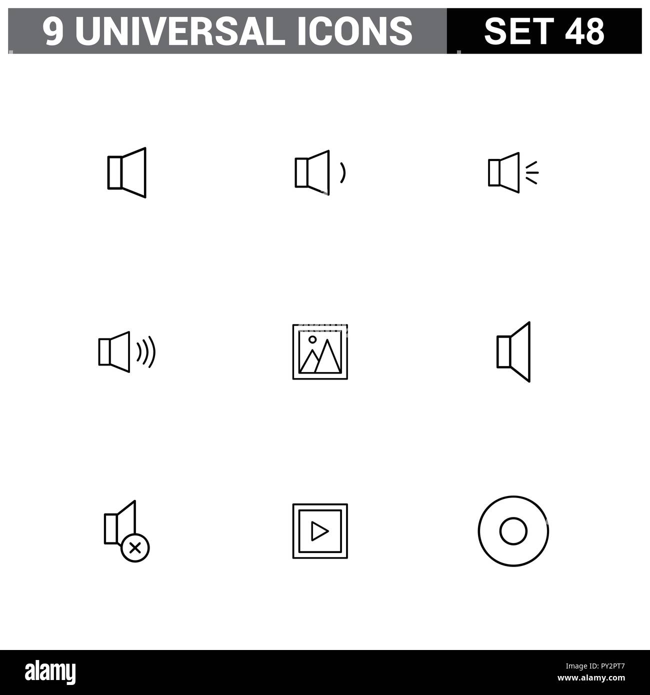 Universal icons set vector Stock Vector Image & Art - Alamy