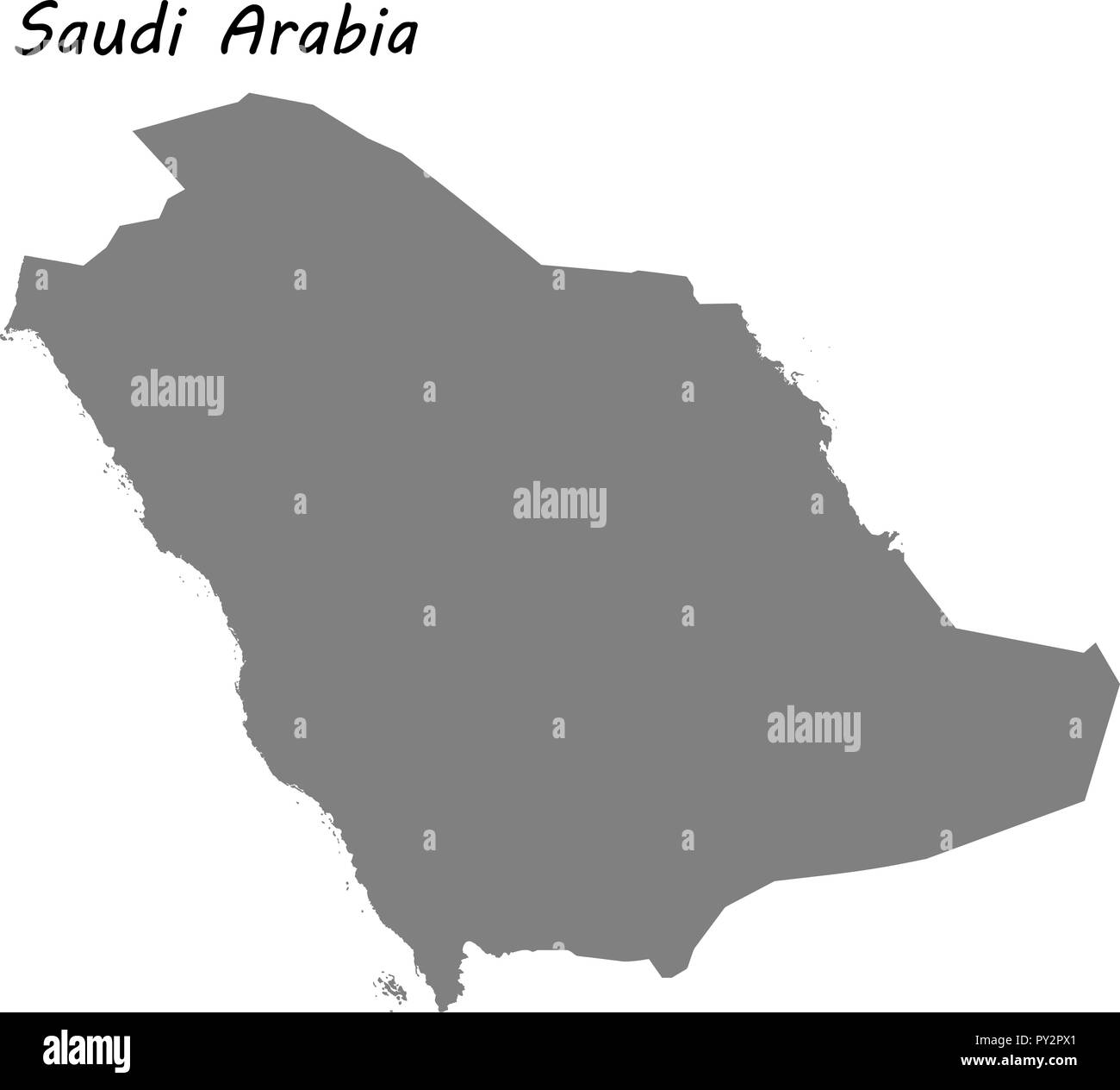 High quality map of Saudi Arabia . Vector illustration Stock Vector ...