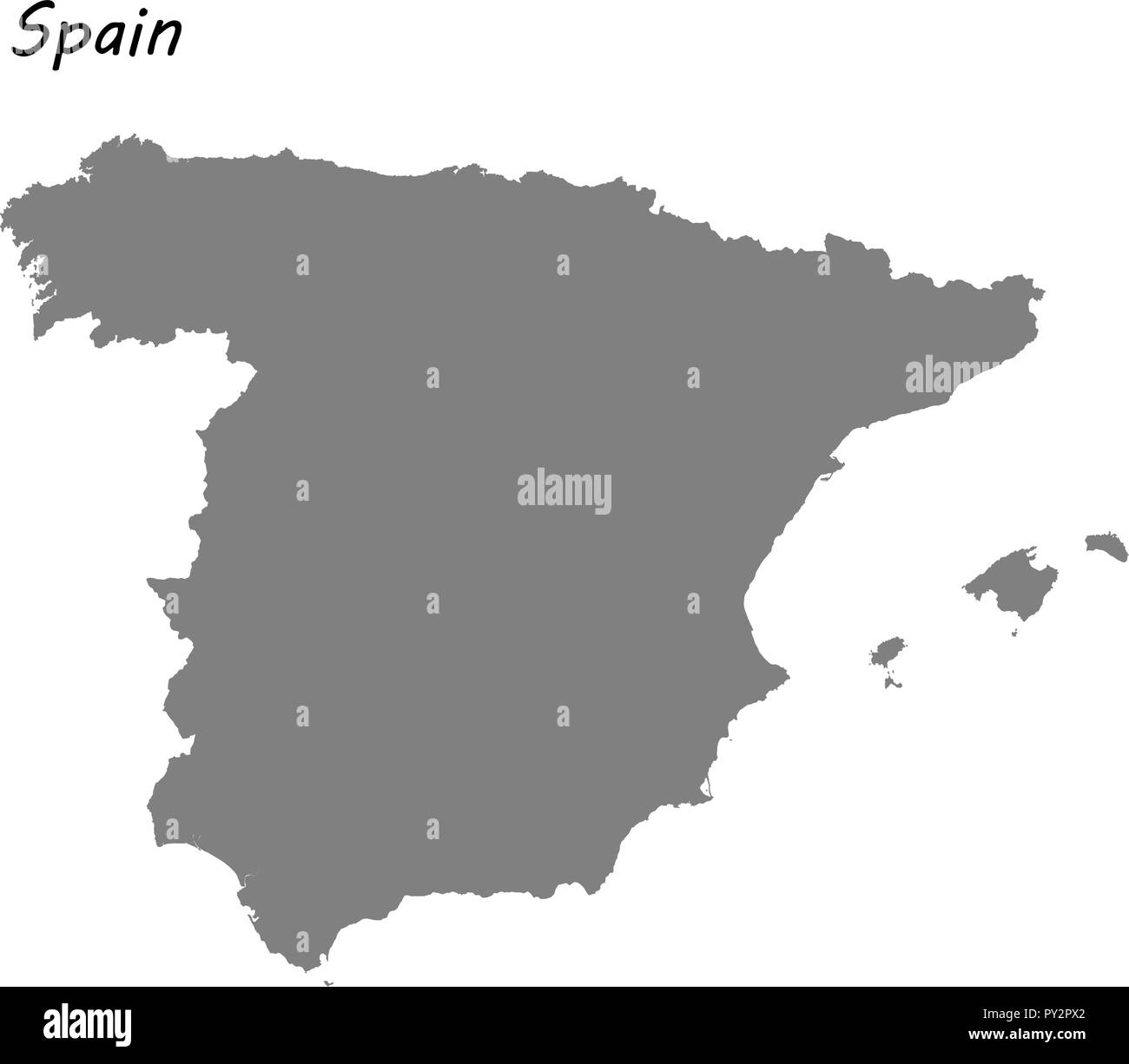High quality map of Spain . Vector illustration Stock Vector Image ...