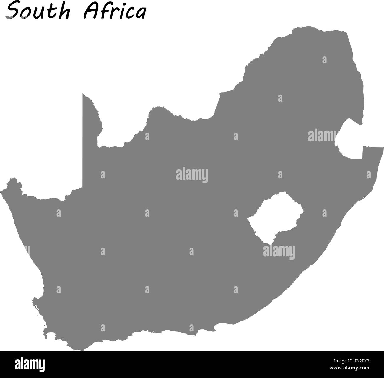 High quality map of South Africa . Vector illustration Stock Vector ...