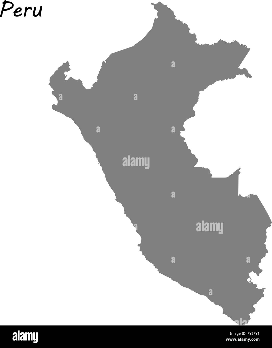 High quality map of Peru . Vector illustration Stock Vector Image & Art ...