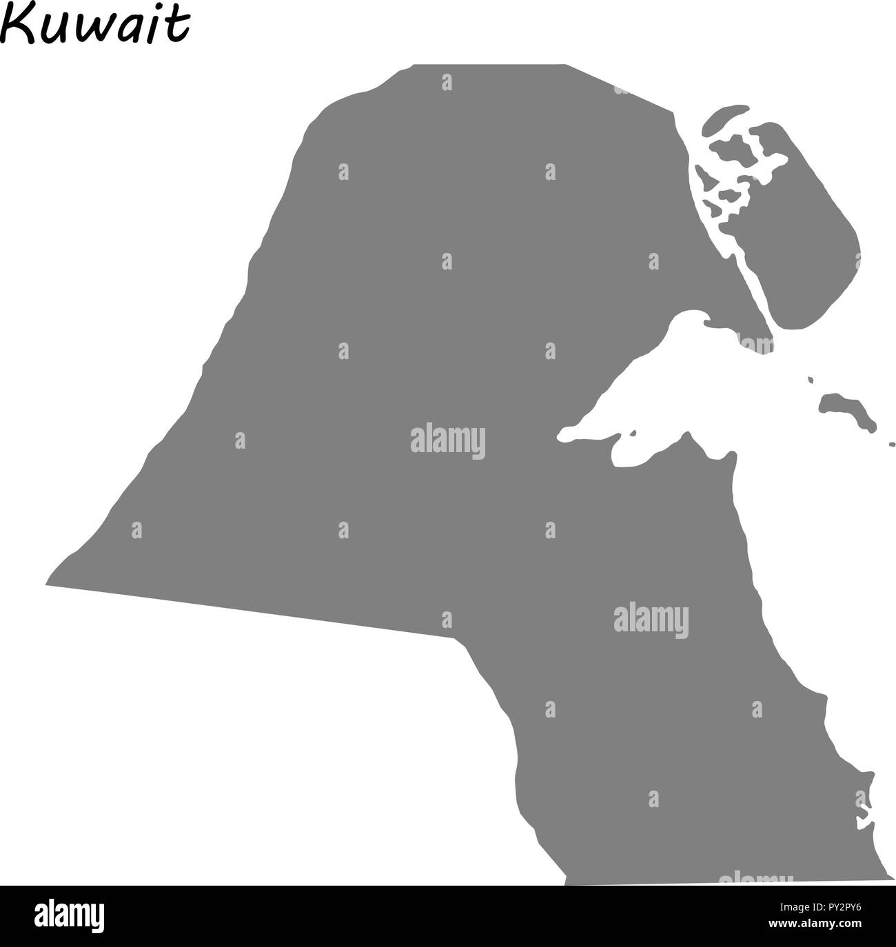 High quality map of Kuwait . Vector illustration Stock Vector Image ...