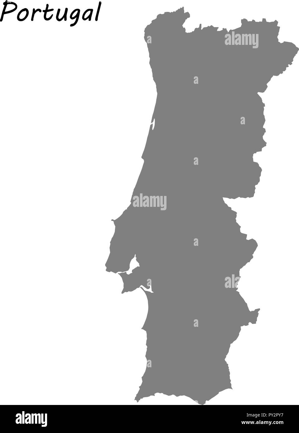 High quality map of Portugal . Vector illustration Stock Vector Image ...