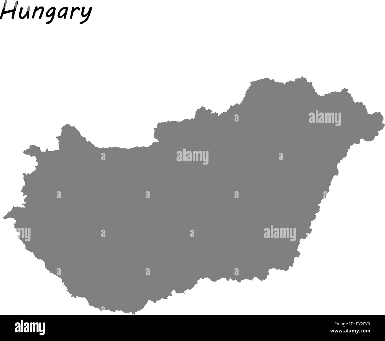 High quality map of Hungary . Vector illustration Stock Vector Image ...