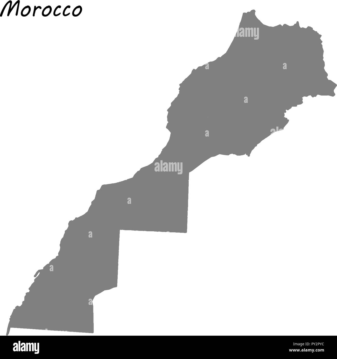 High quality map of Morocco . Vector illustration Stock Vector Image ...