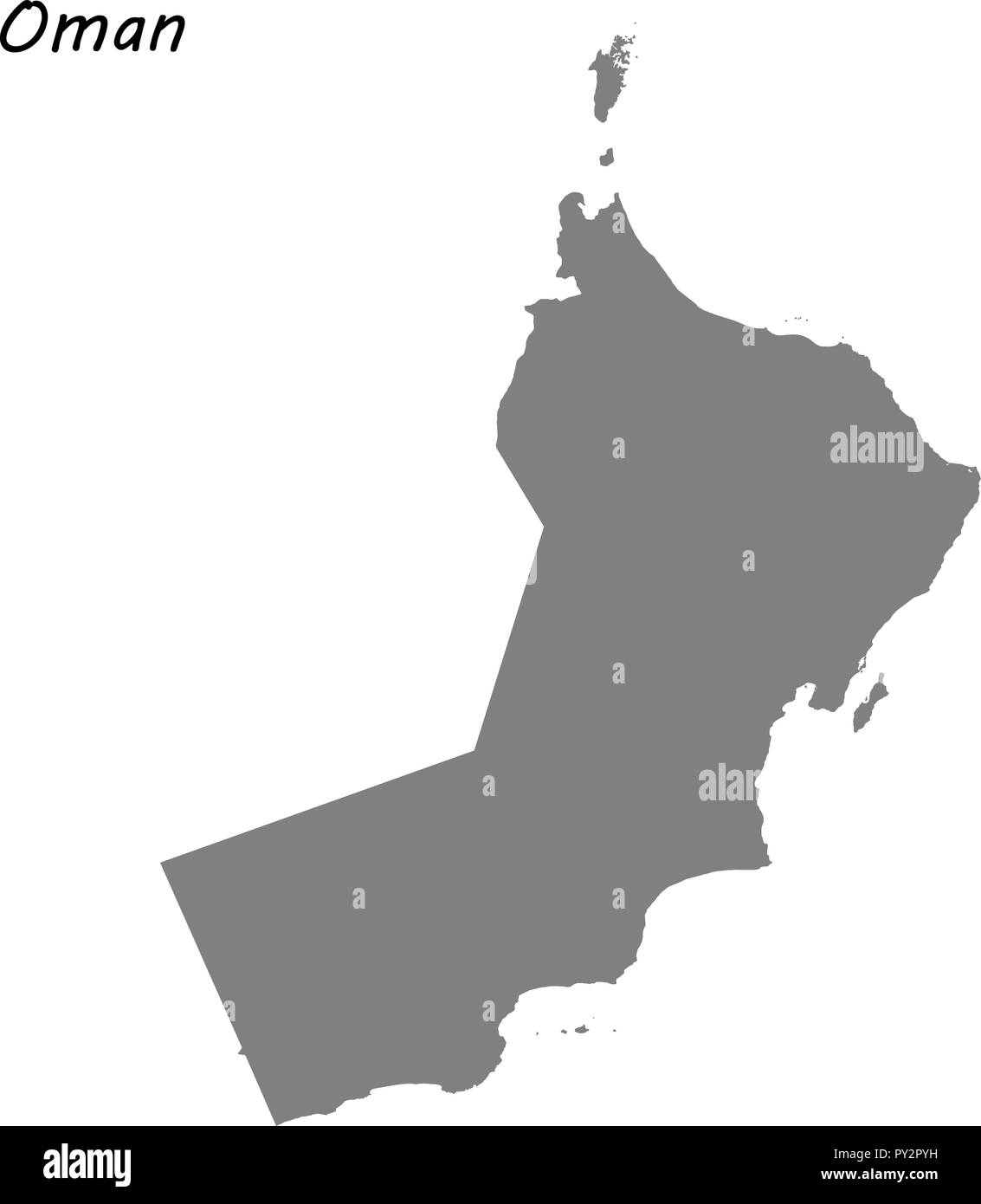 High quality map of Oman . Vector illustration Stock Vector Image & Art ...