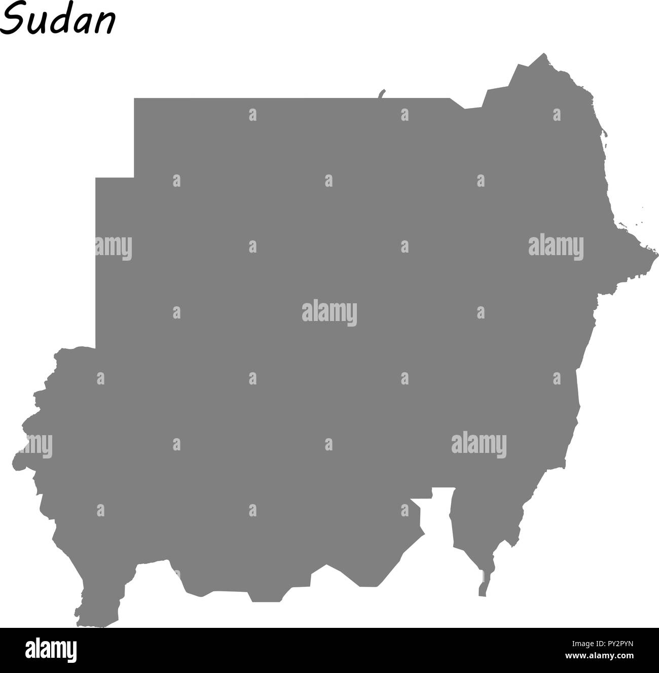 High quality map of Sudan . Vector illustration Stock Vector Image ...