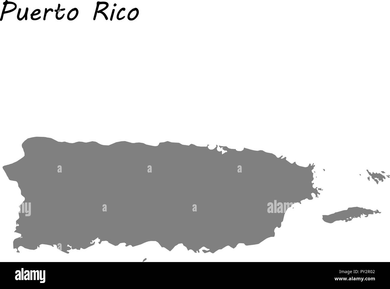 Puerto rico vector map hi-res stock photography and images - Alamy