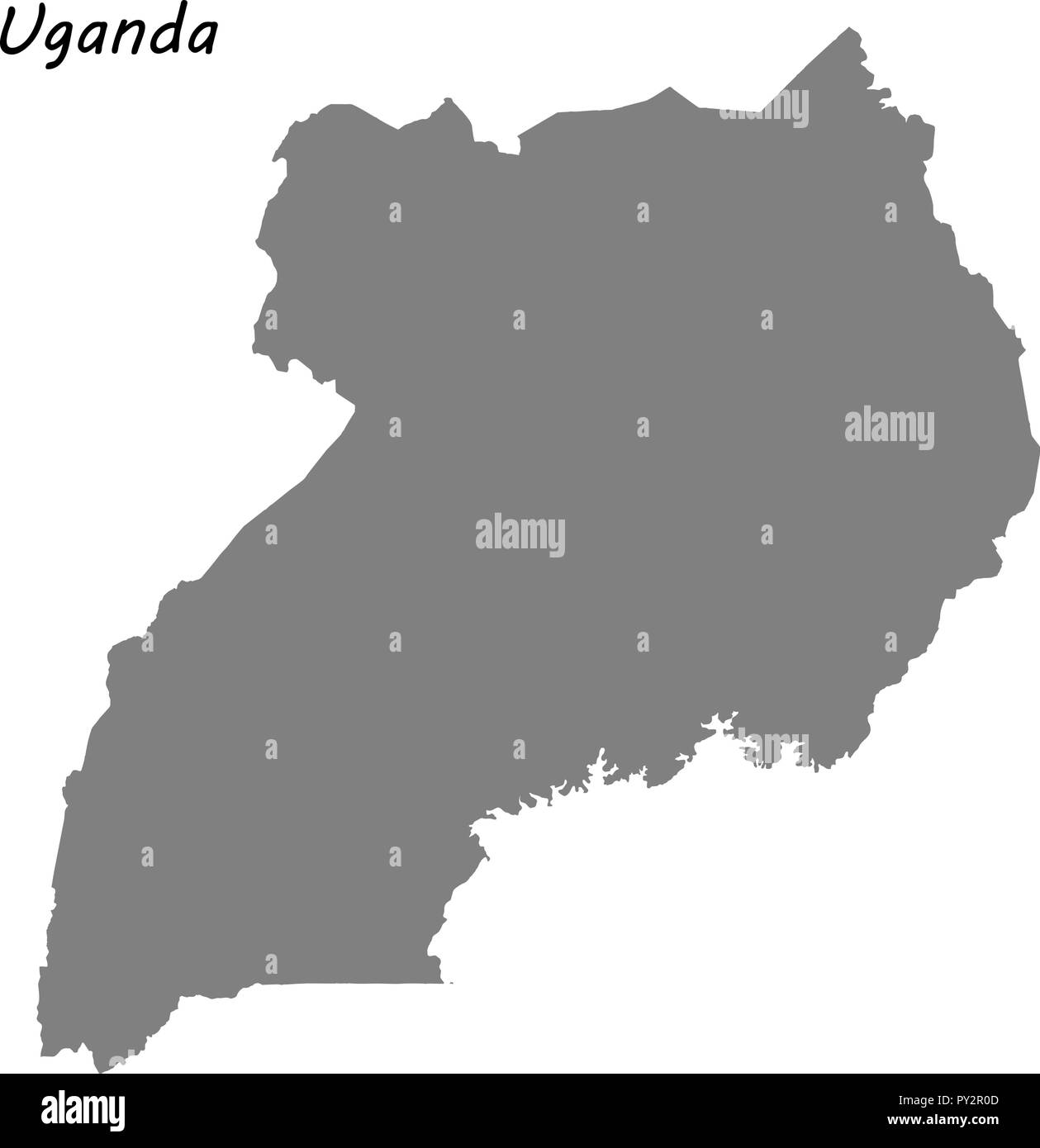 High quality map of Uganda . Vector illustration Stock Vector Image ...