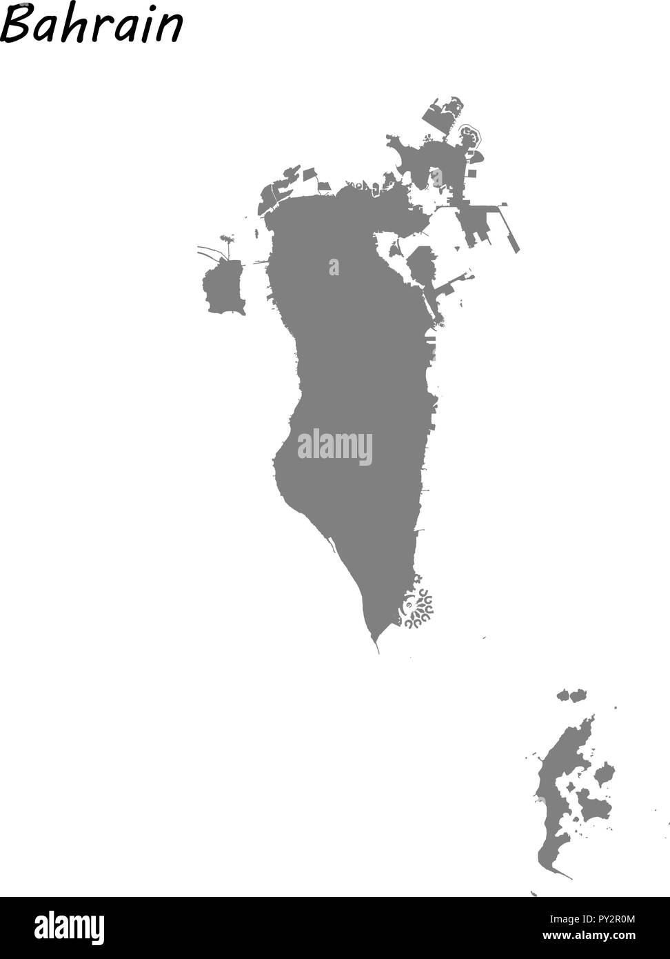 High quality map of Bahrain . Vector illustration Stock Vector Image ...