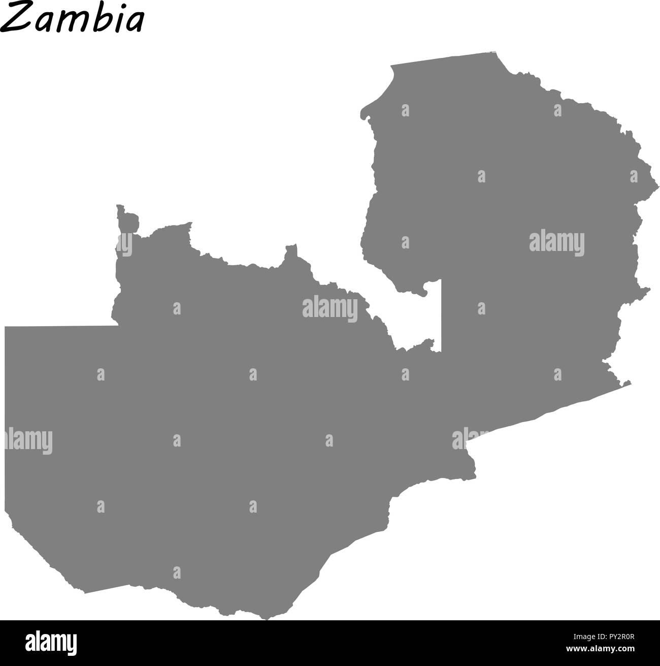 High quality map of Zambia . Vector illustration Stock Vector Image ...