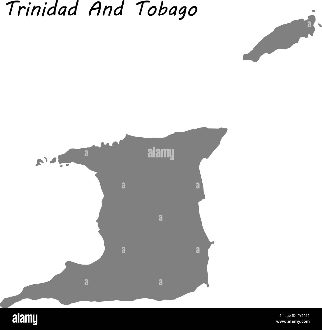 High quality map of Trinidad and Tobago . Vector illustration Stock ...