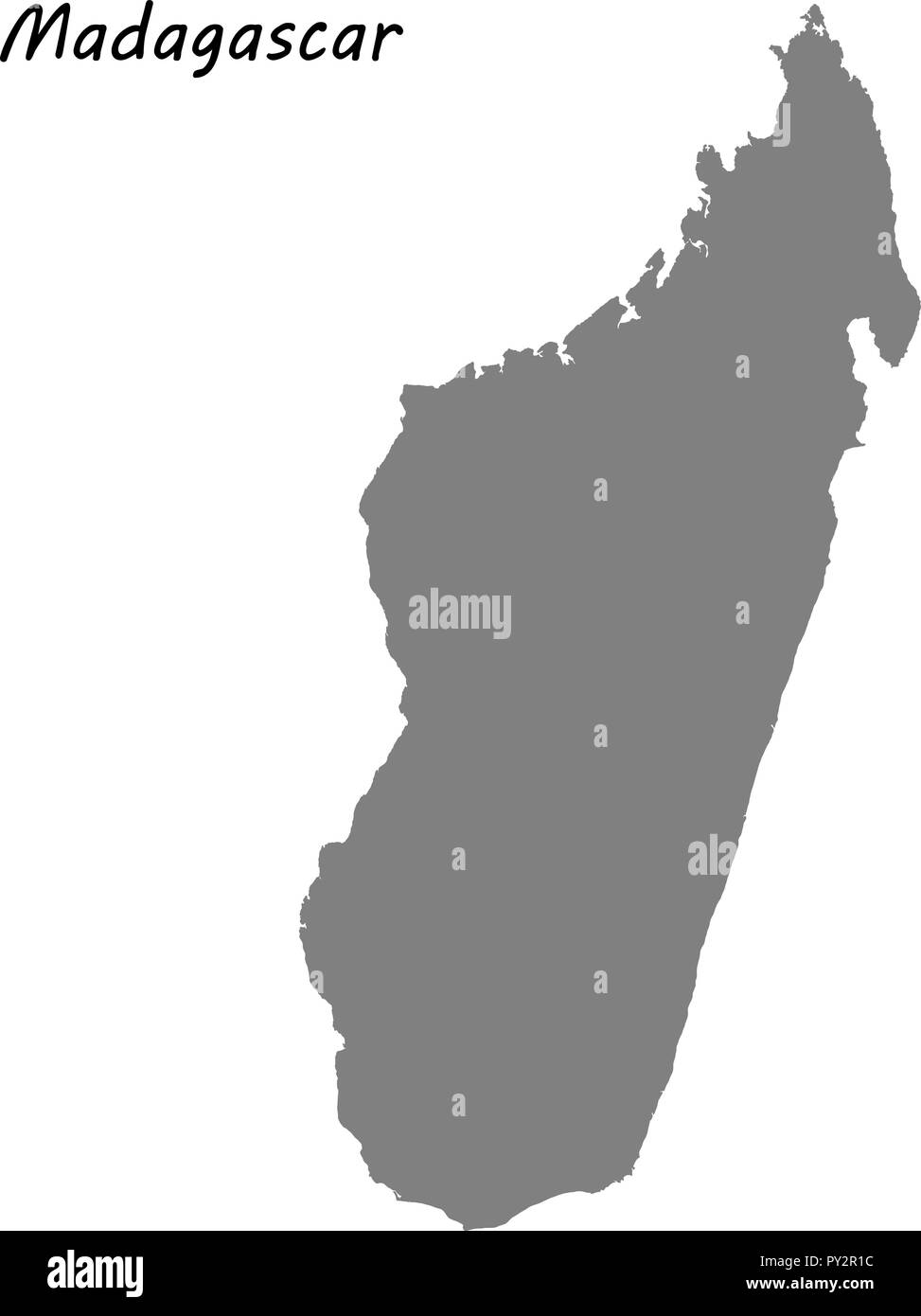 High quality map of Madagascar . Vector illustration Stock Vector Image ...