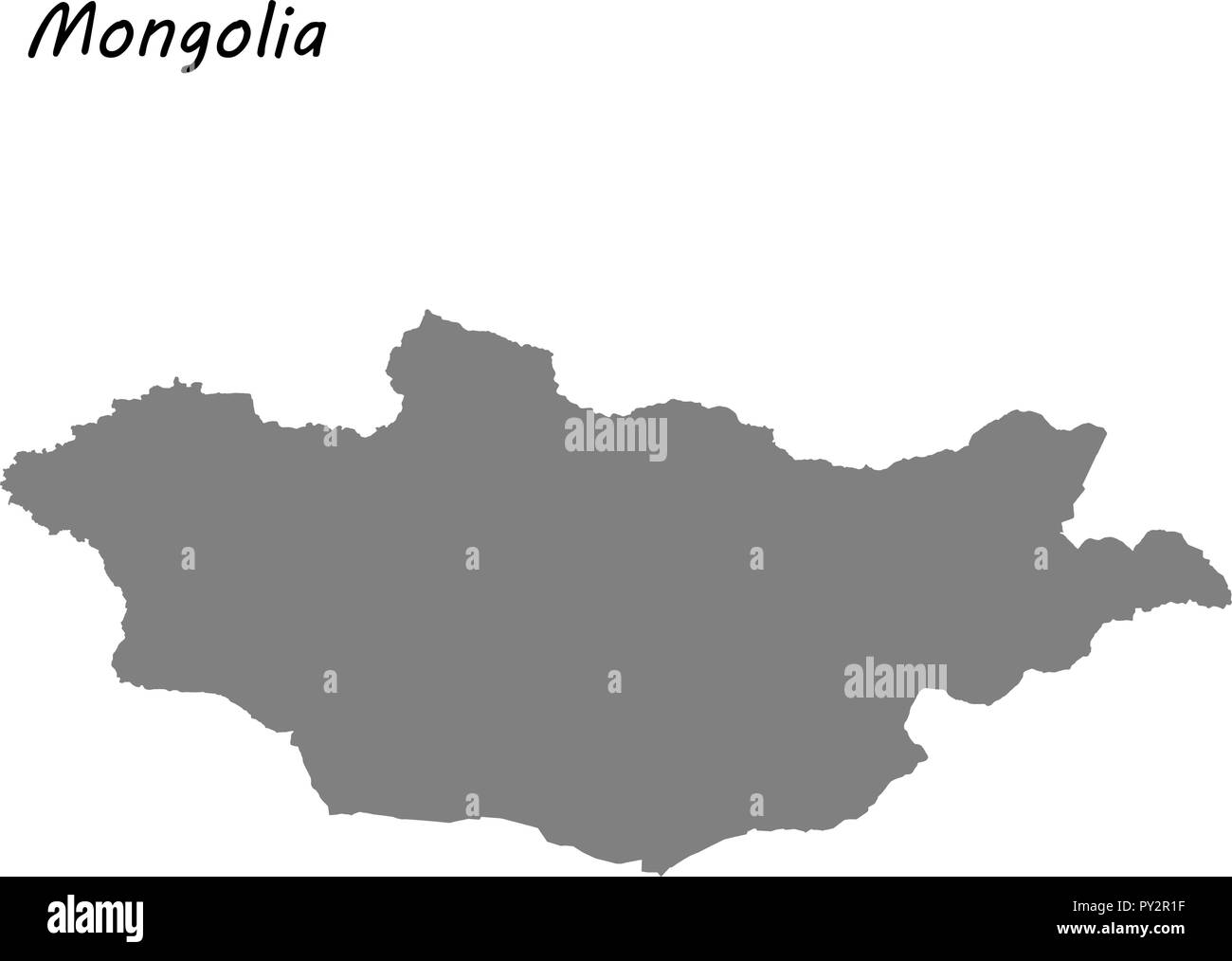 High quality map of Mongolia . Vector illustration Stock Vector Image ...