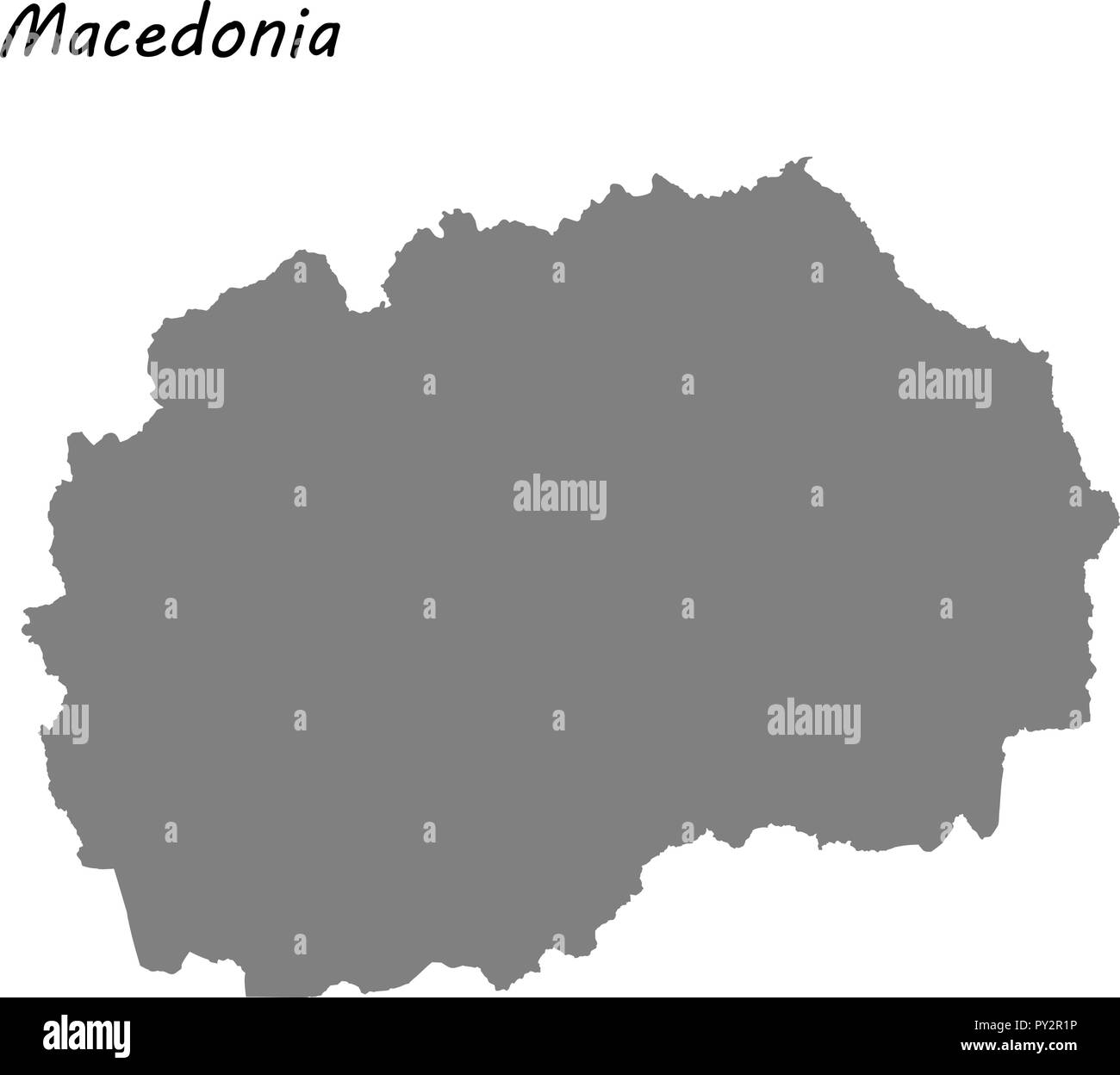 High quality map of Macedonia . Vector illustration Stock Vector Image ...