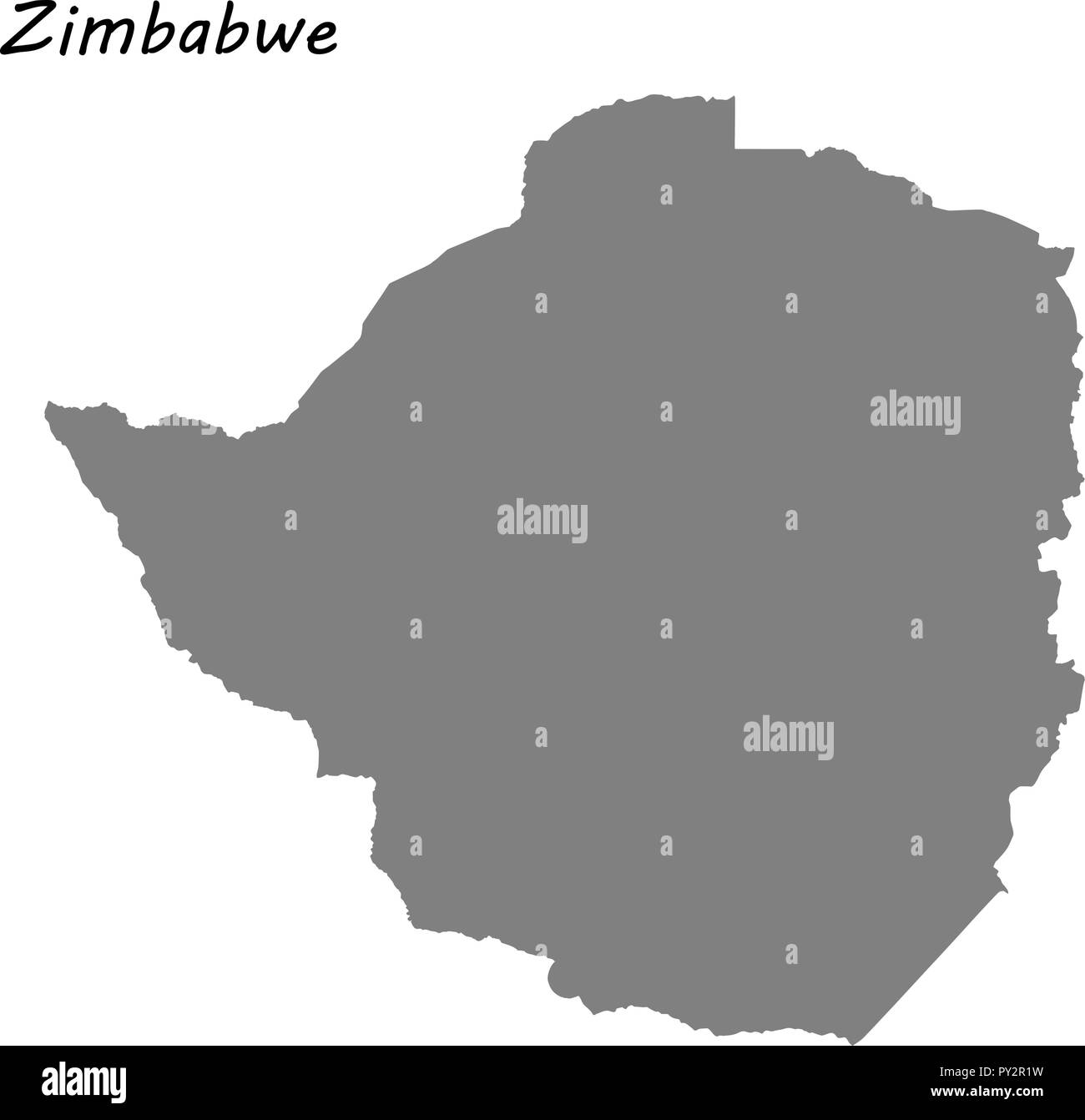 High quality map of Zimbabwe . Vector illustration Stock Vector Image ...