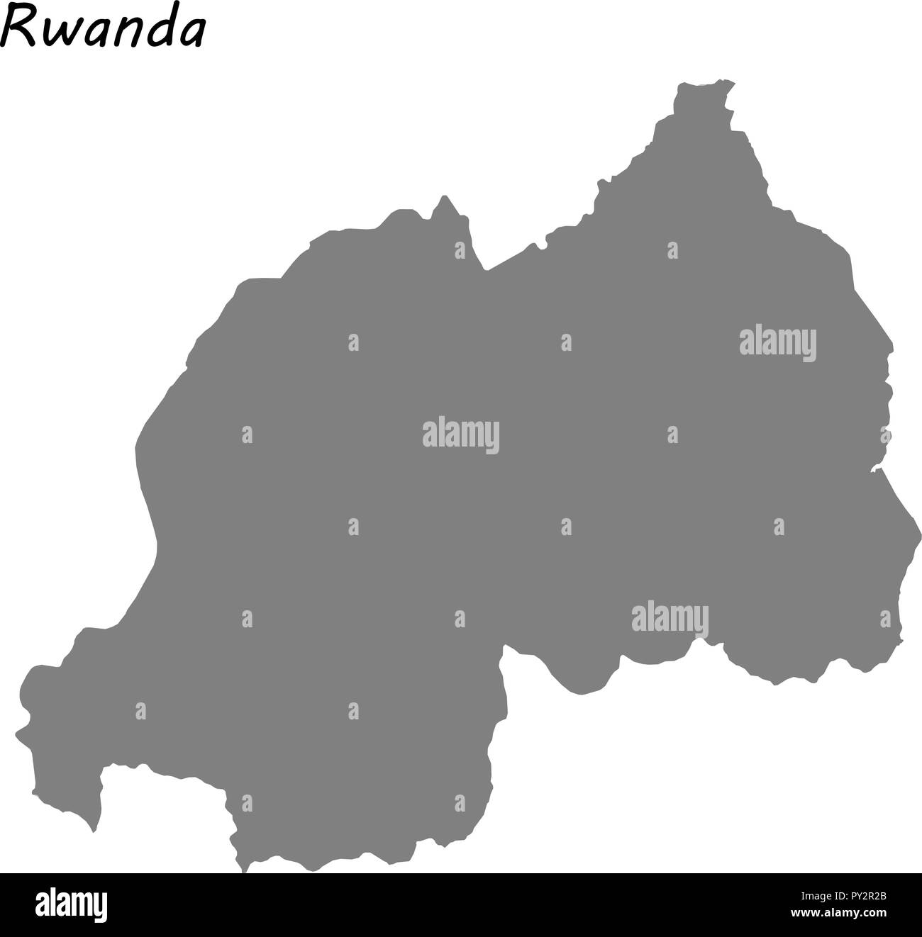 High quality map of Rwanda . Vector illustration Stock Vector Image ...