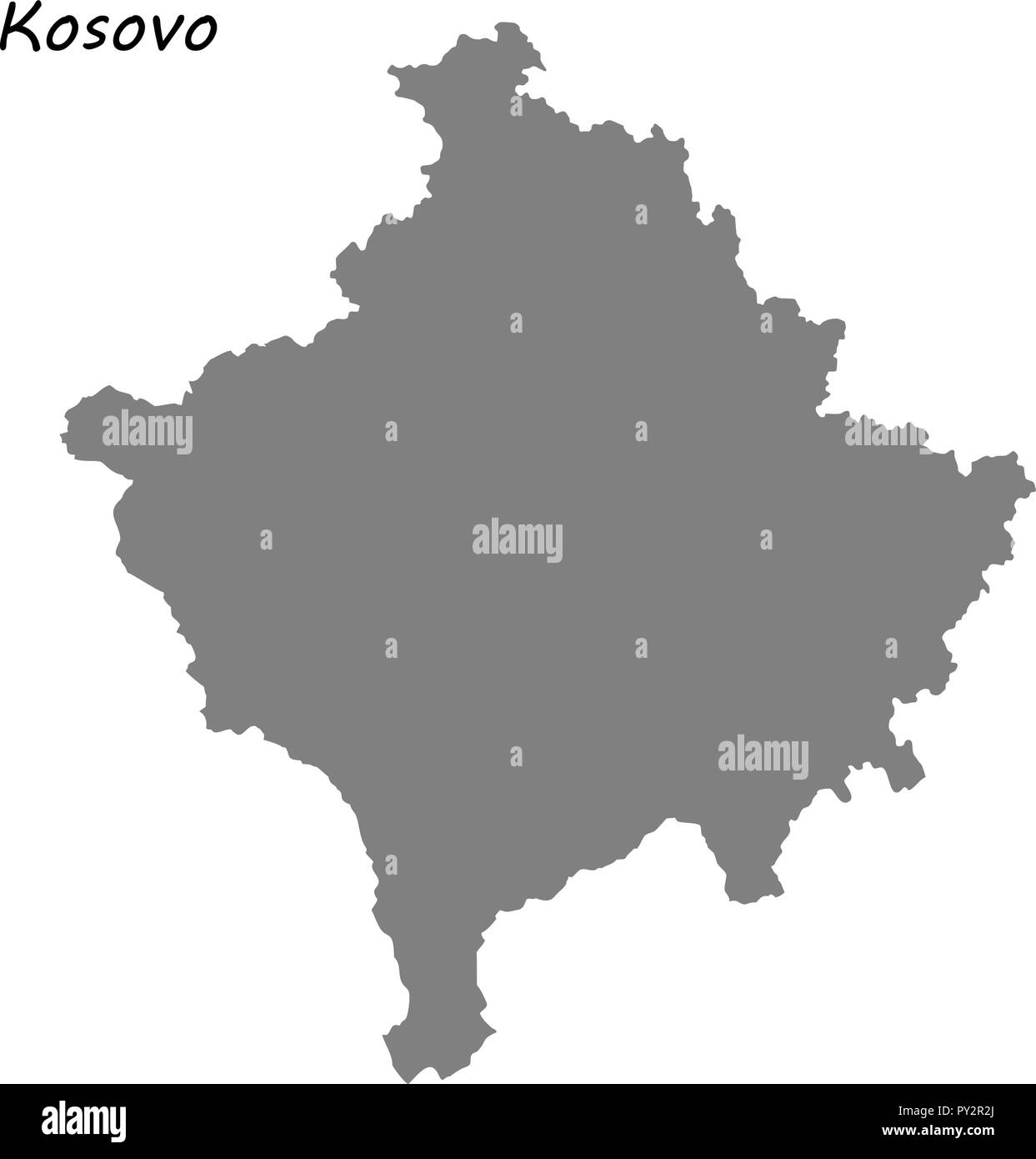 High quality map of Kosovo . Vector illustration Stock Vector Image ...