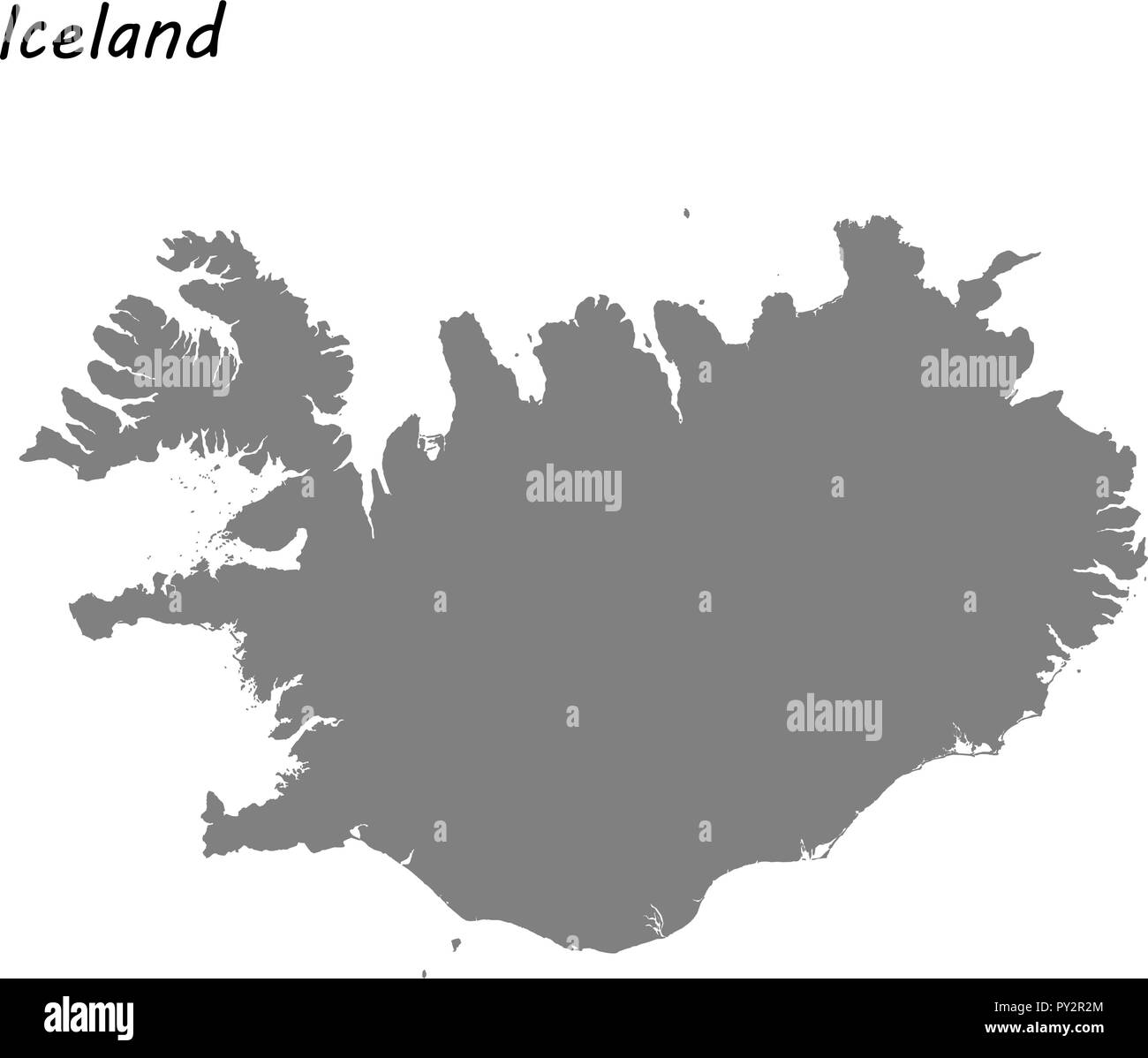 High quality map of Iceland . Vector illustration Stock Vector Image ...