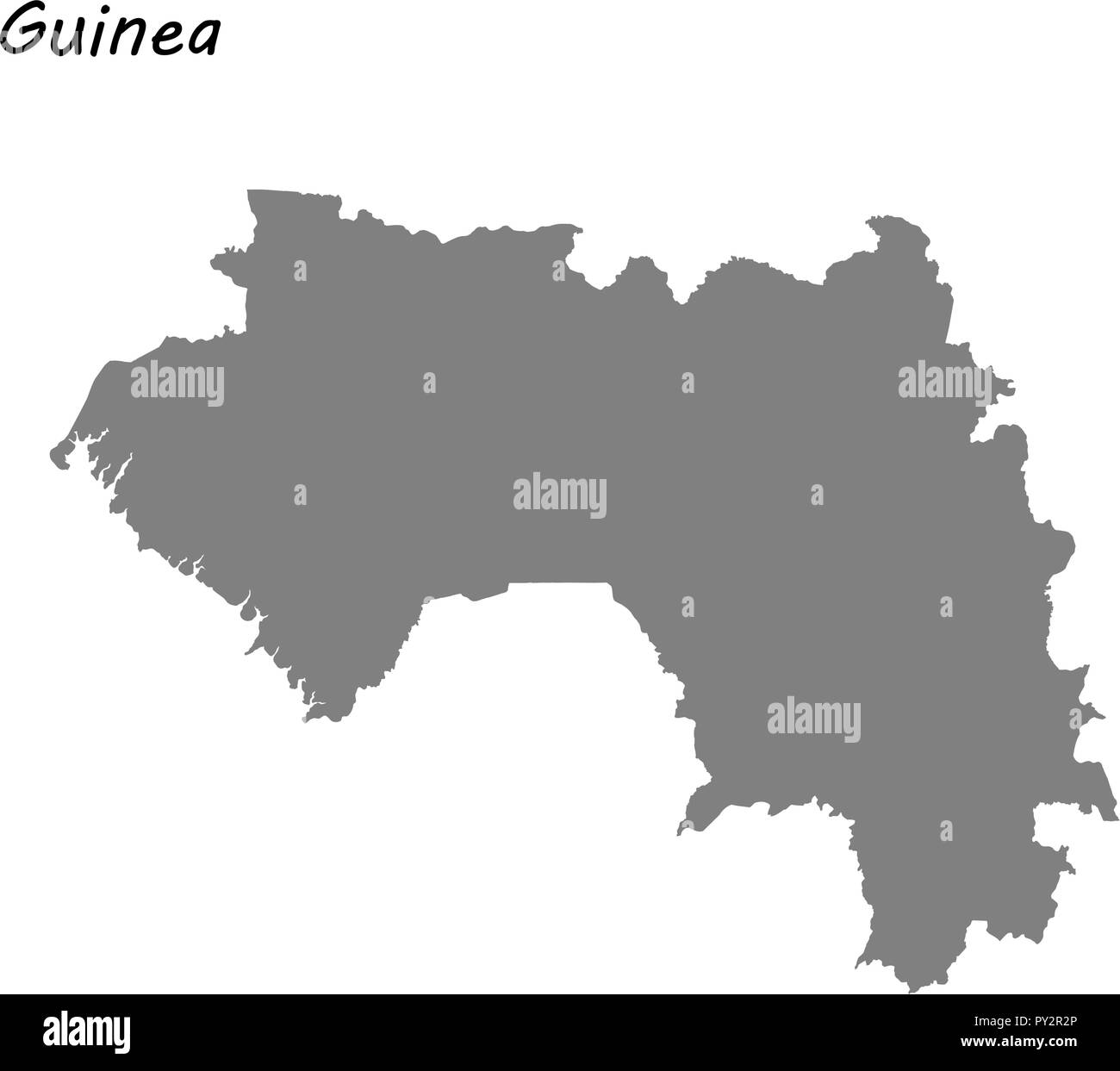 High quality map of Guinea . Vector illustration Stock Vector Image ...