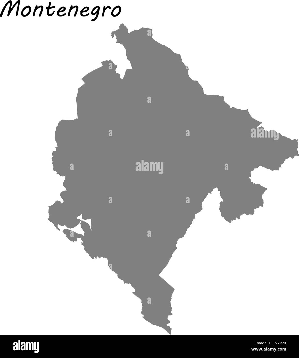 High quality map of Montenegro . Vector illustration Stock Vector Image ...
