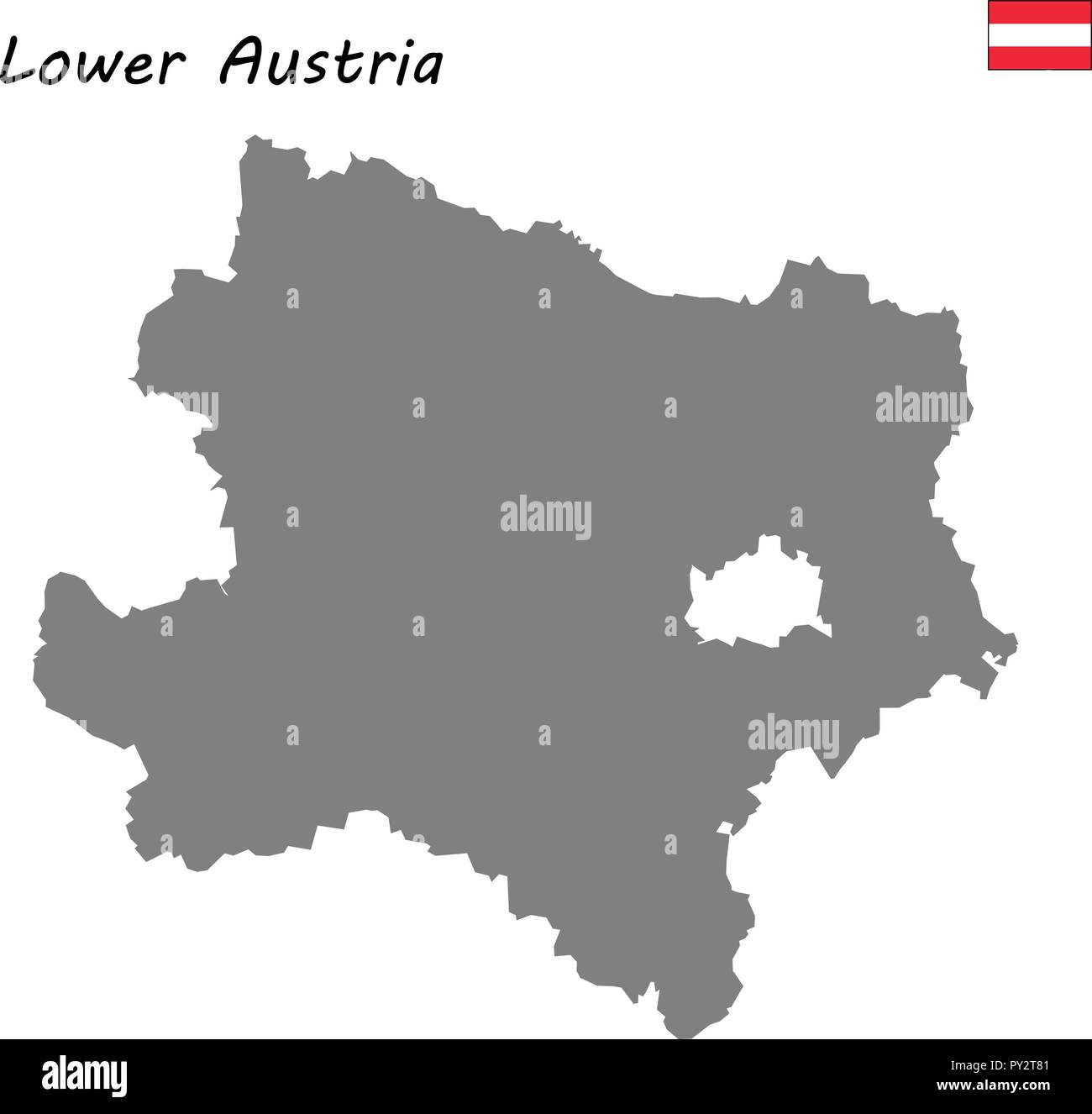 High Quality map of Lower Austria is a state of Austria Stock Vector ...