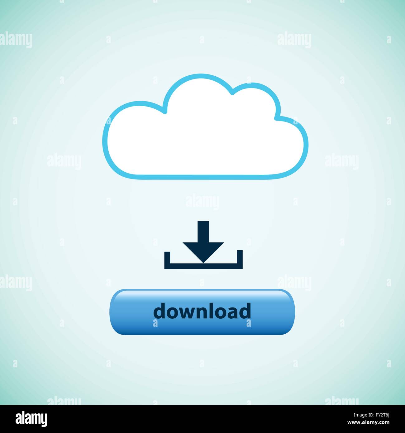 cloud with download button concept vector illustration Stock Vector ...