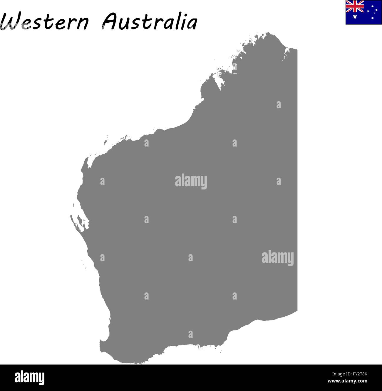 Western australia region map outline hi-res stock photography and ...