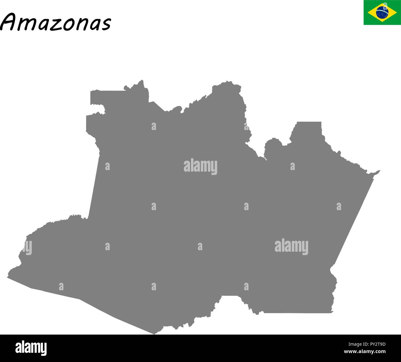 High Quality map of Amazonas is a state of Brazil Stock Vector Image ...