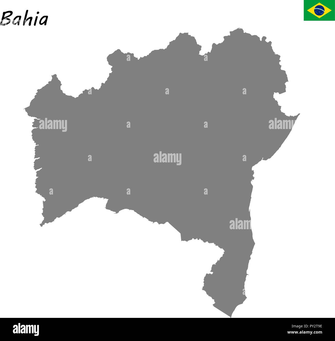 State map of bahia vector vectors Stock Vector Images - Alamy