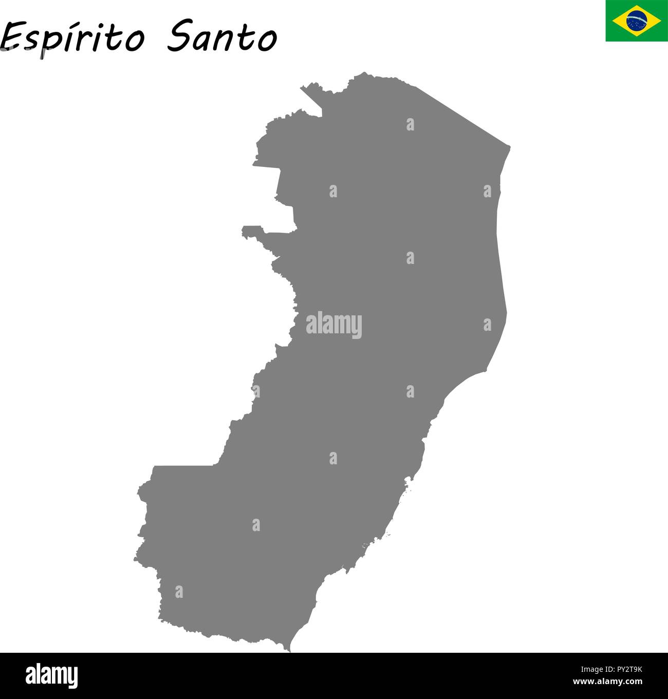 High Quality map of Espirito Santo is a state of Brazil Stock Vector ...