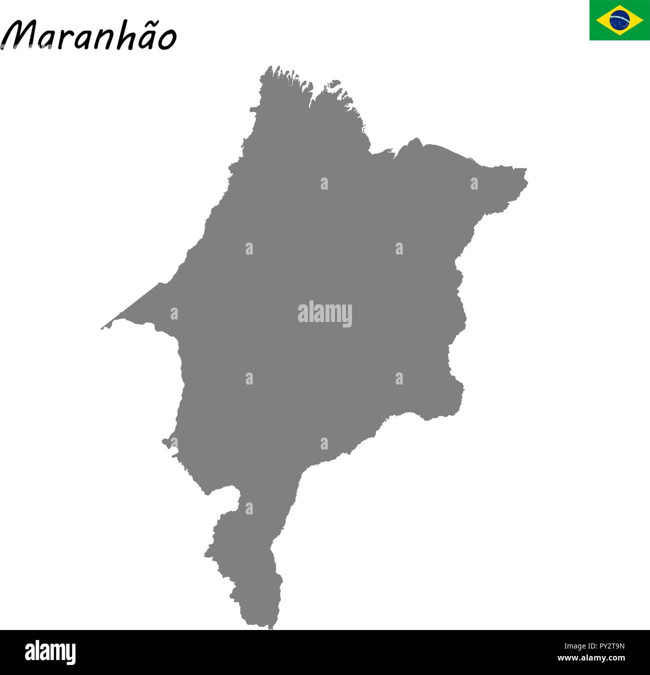 High Quality map of Maranhao is a state of Brazil Stock Vector Image ...