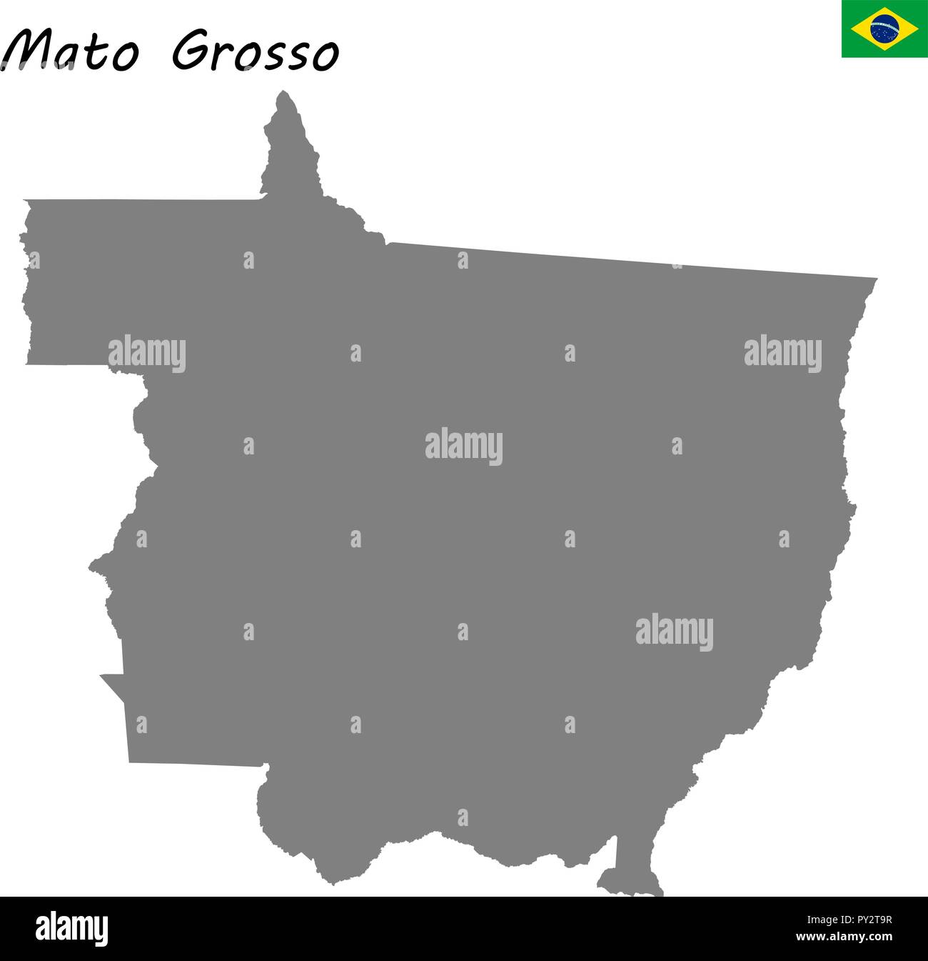 High Quality map of Mato Grosso is a state of Brazil Stock Vector Image ...