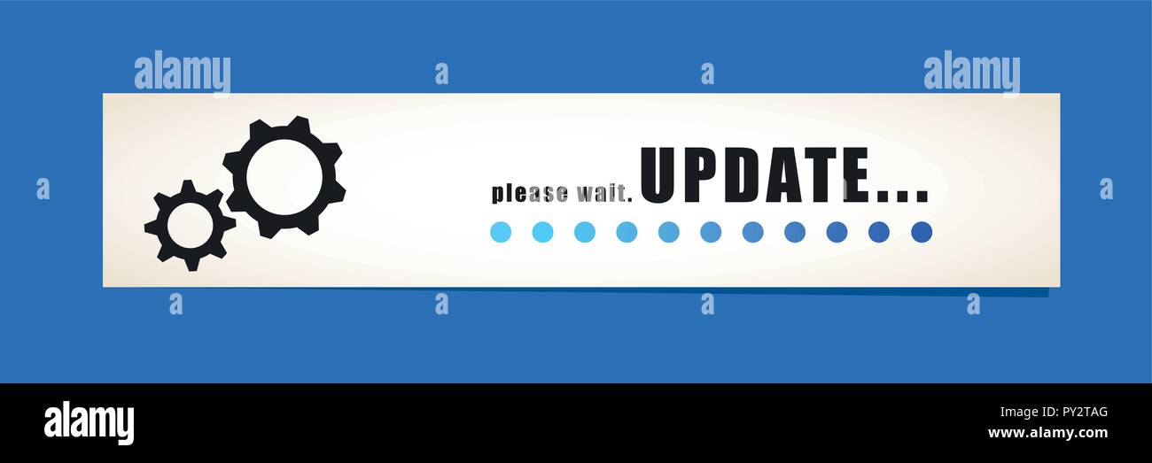 please wait software update concept with gears vector illustration ...