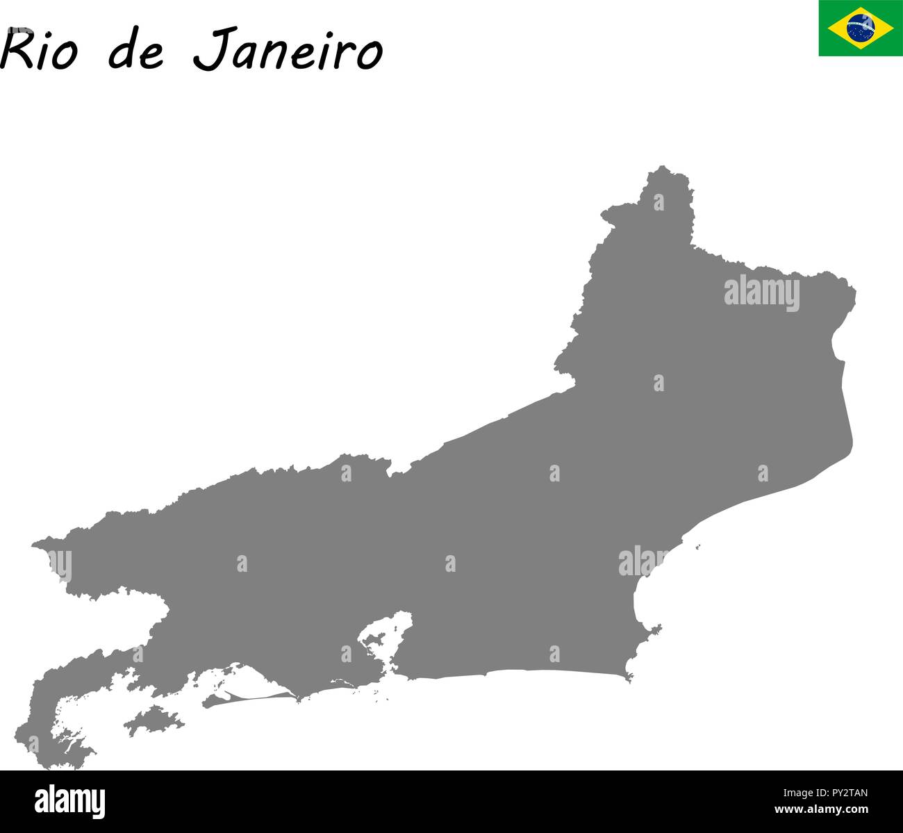 High Quality map of Rio de Janeiro is a state of Brazil Stock Vector ...