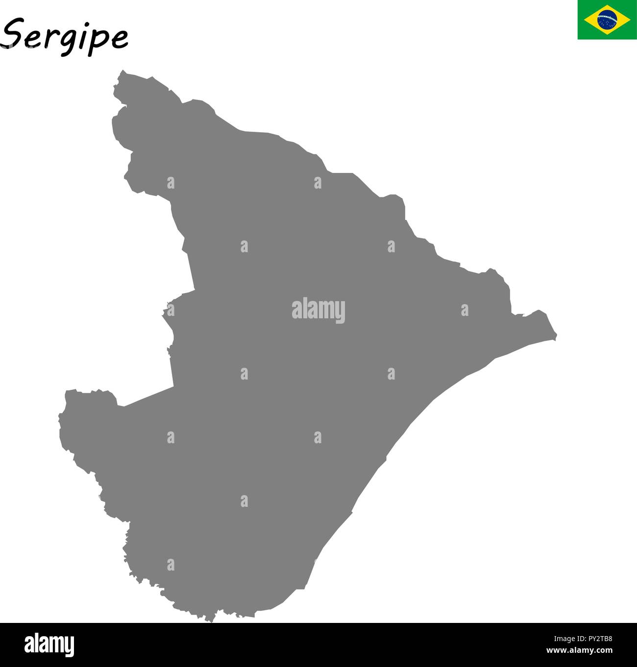 High Quality map of Sergipe is a state of Brazil Stock Vector Image ...