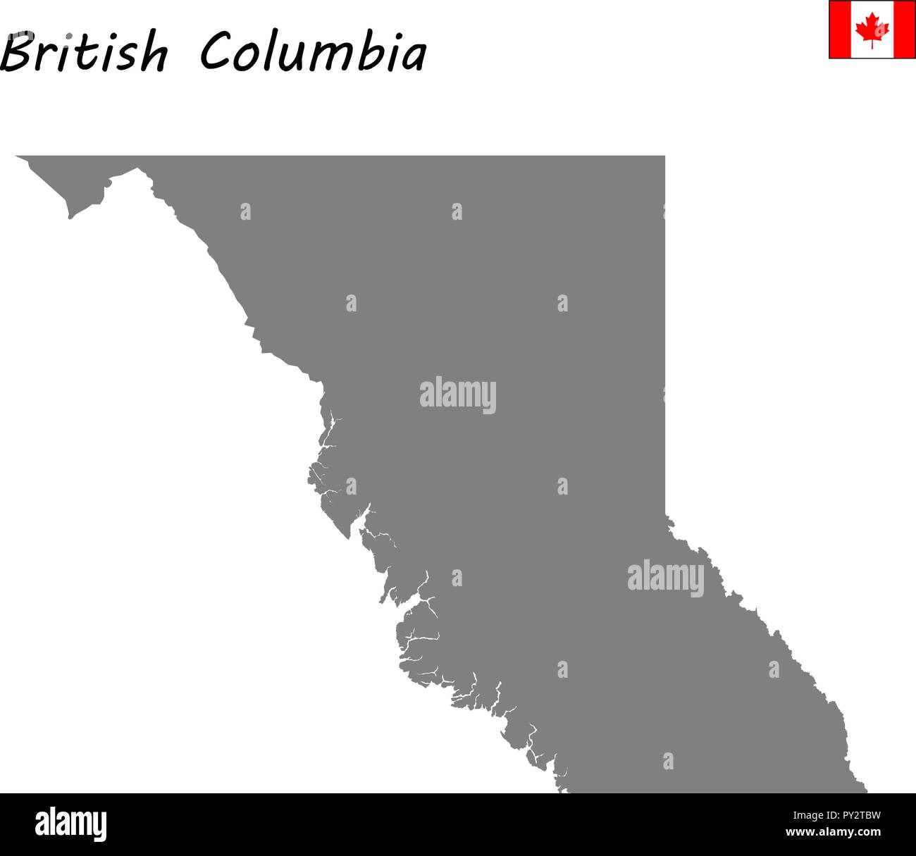 High Quality map of British Columbia is a province of Canada Stock ...