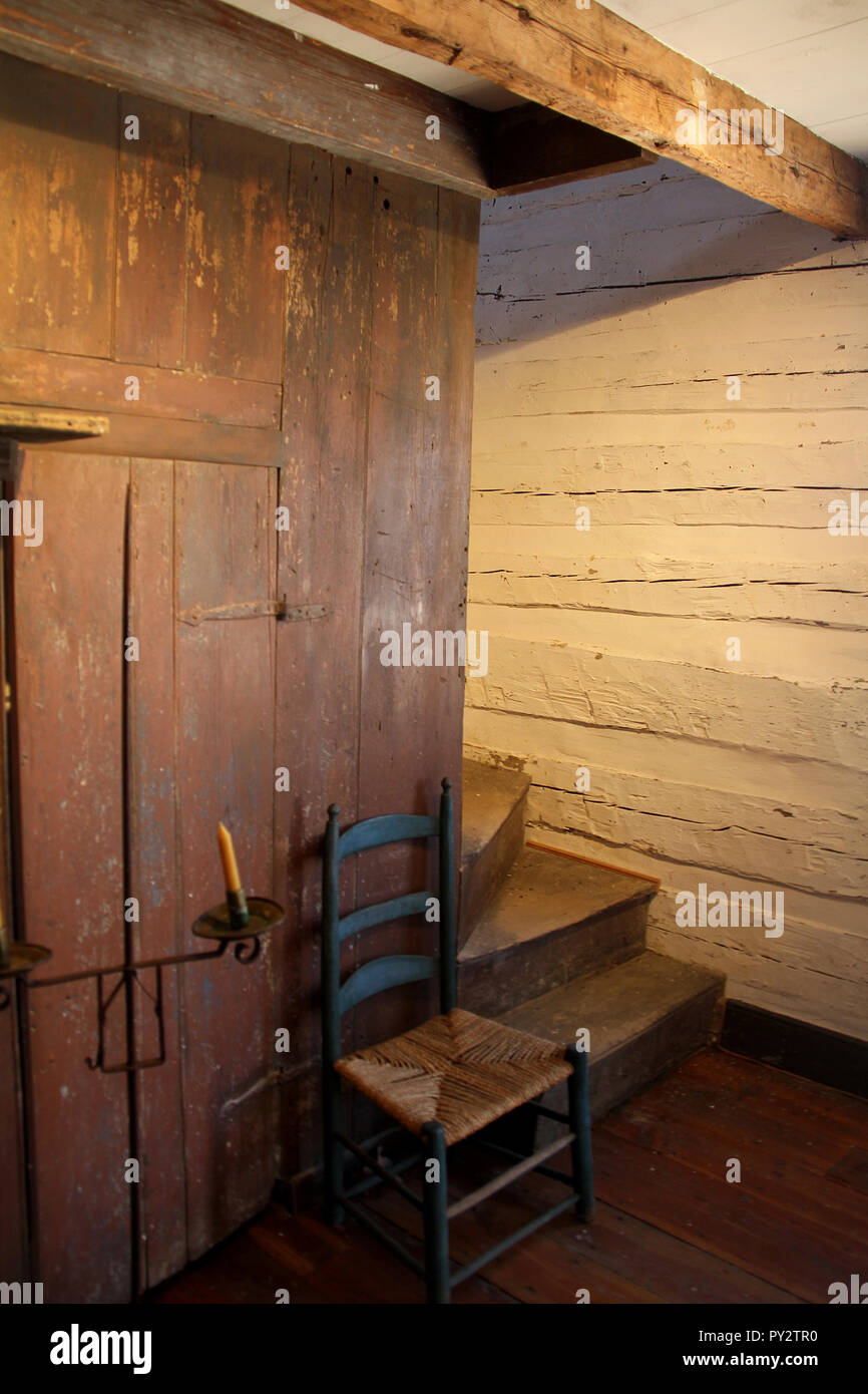 Interior of old historic house at Luray Valley Museum, VA, USA Stock ...
