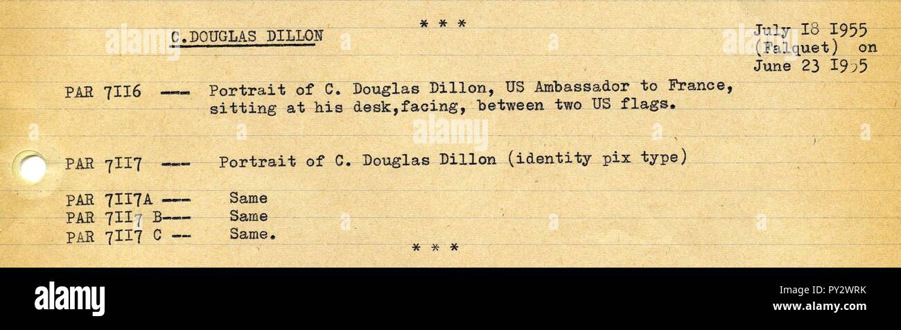 C. Douglas Dillon caption information Stock Photo - Alamy