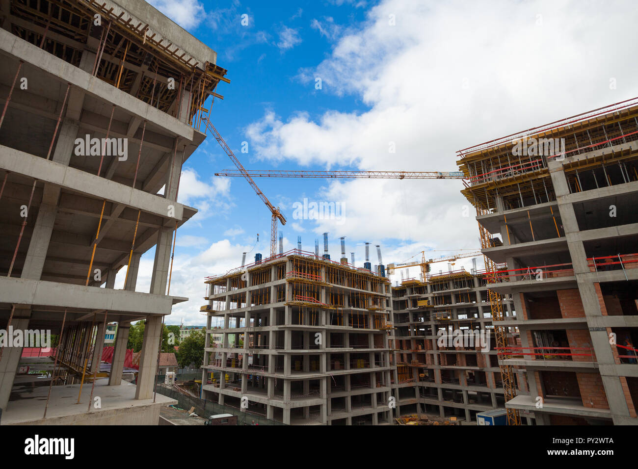 Building site wide angle shot Stock Photo - Alamy