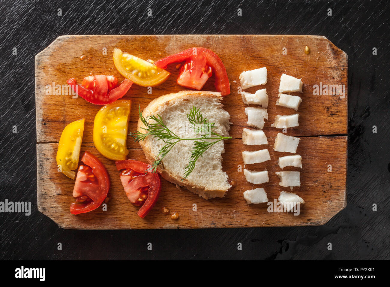 Bread chopped vegetables herbs hi-res stock photography and images - Alamy