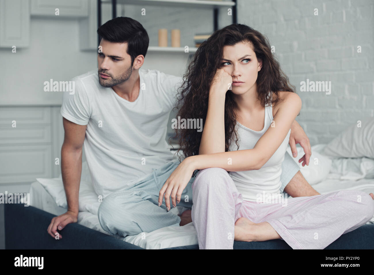 Couple in bed having problems hi-res stock photography and images - Alamy
