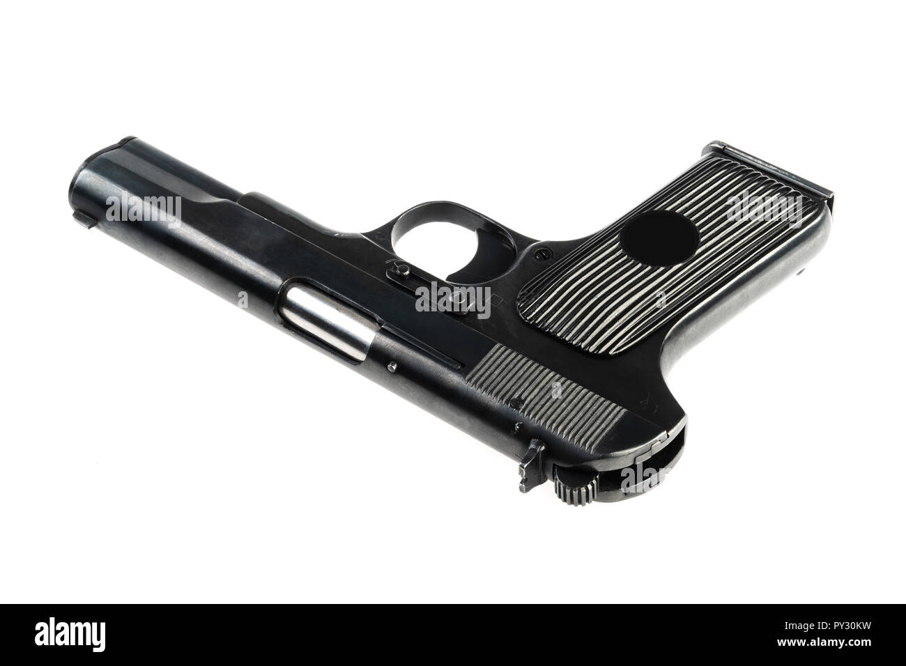 isolated used old russian gun on a white background Stock Photo - Alamy