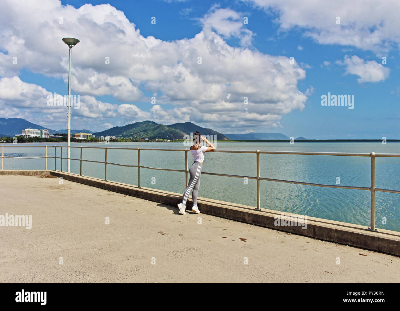 Cairns waterfront pathway, taking in the Coral Sea views, along the ...