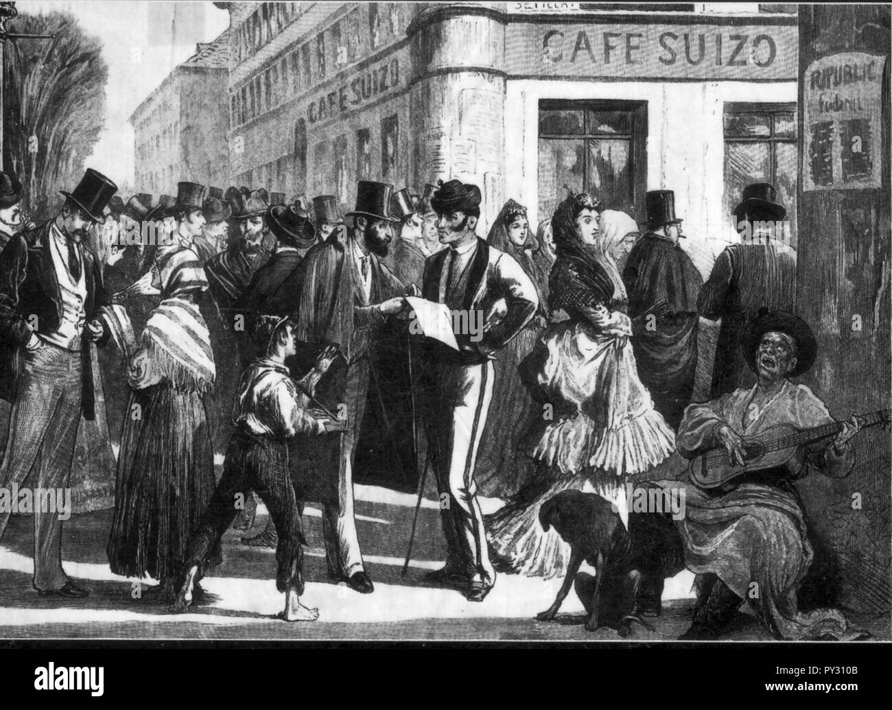 Cafe Suizo Madrid ca.1873 Stock Photo - Alamy