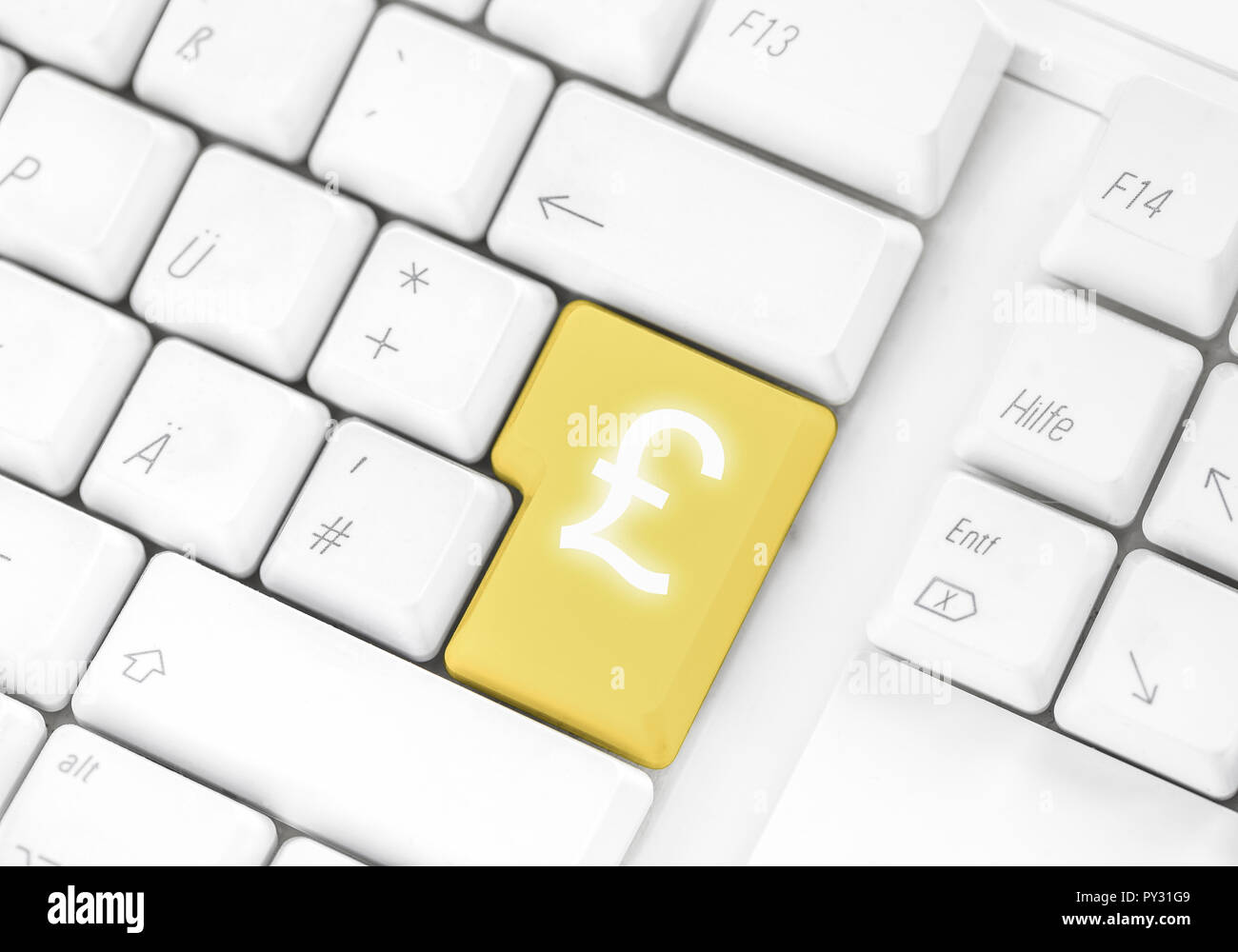 Yellow pound symbol hi-res stock photography and images - Alamy
