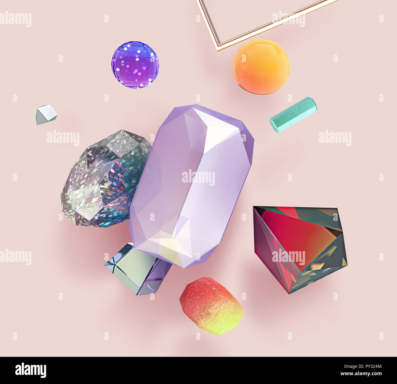 Seamless 3D render jewels, gems, crystals background design 005 Stock ...